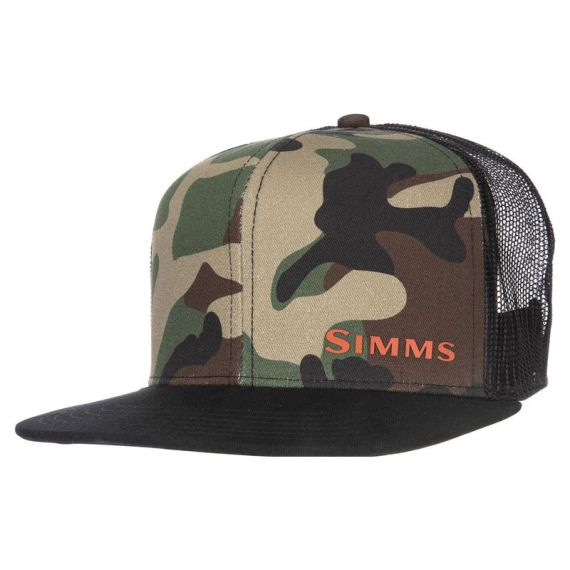 Simms CX Flat Brim Cap Woodland Camo | Sportfishtackle.nl